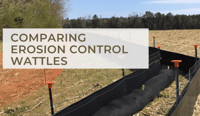 Compare Straw Wattles, Silt Sock and Curlex Sediment Logs